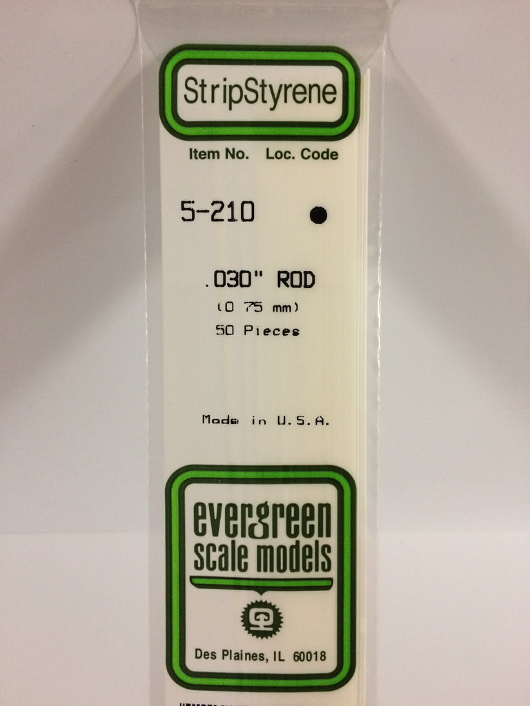 14" (35cm) WHITE OPAQUE POLYSTYRENE ROD - Evergreen Scale Models