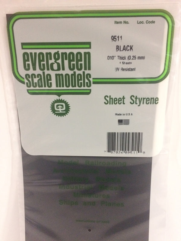 PLAIN OPAQUE BLACK STYRENE SHEETS - Evergreen Scale Models